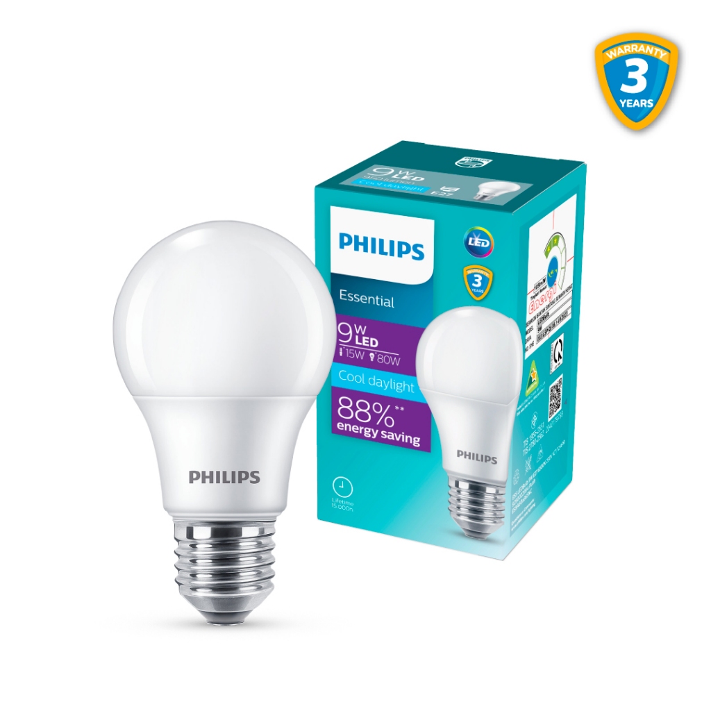 Jual Philips LED Bulb Essential Bohlam 9W 65K Putih | Shopee Indonesia