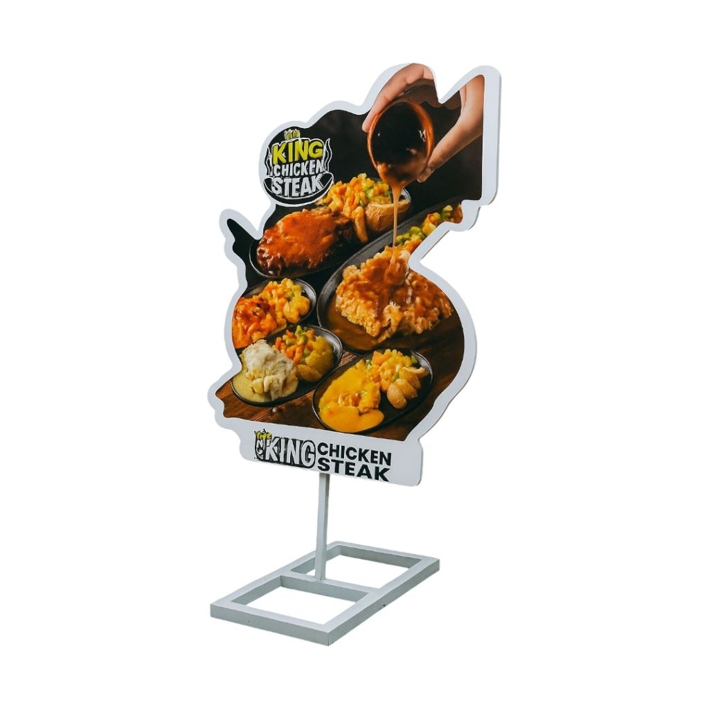 Jual Standing Sign Display PVC Board Custom King Chicken Steak / Papan ...