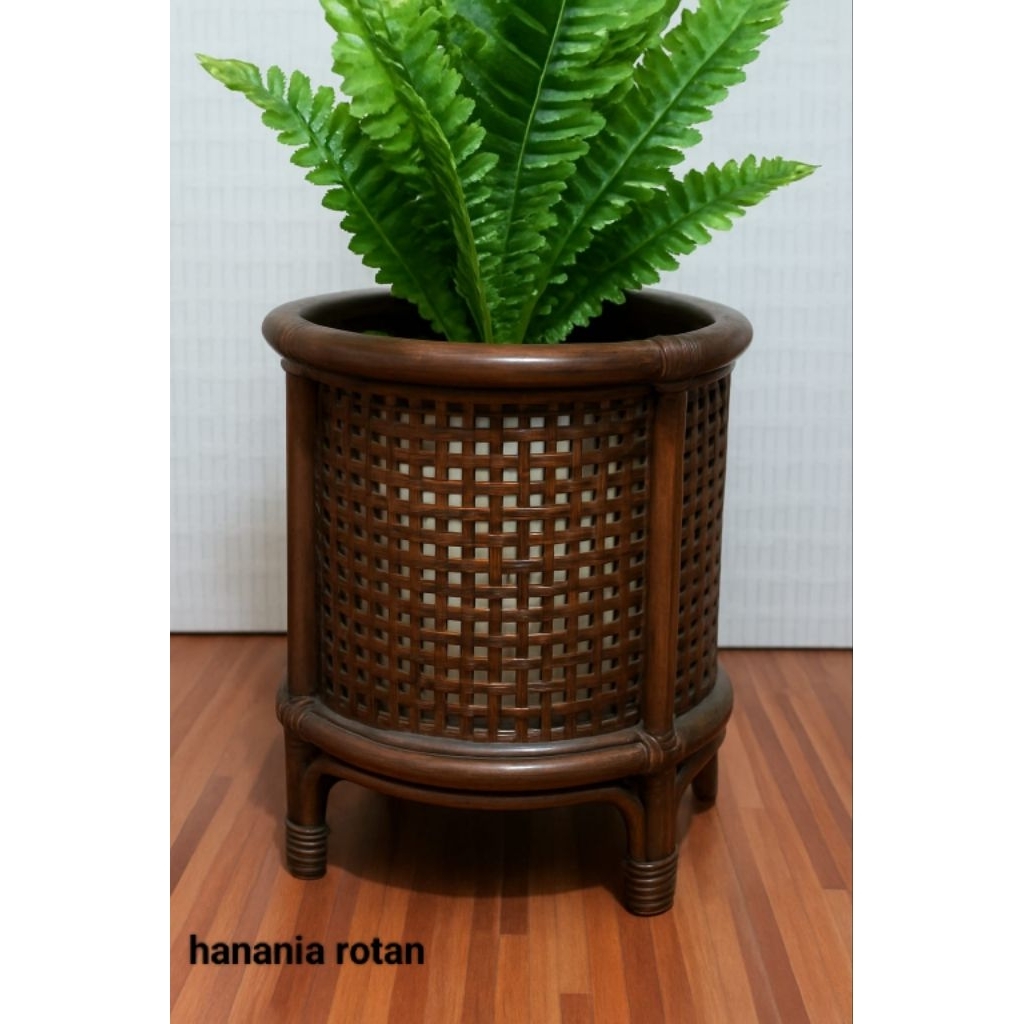 Jual Standing pot bunga anyaman rotan alami | Shopee Indonesia