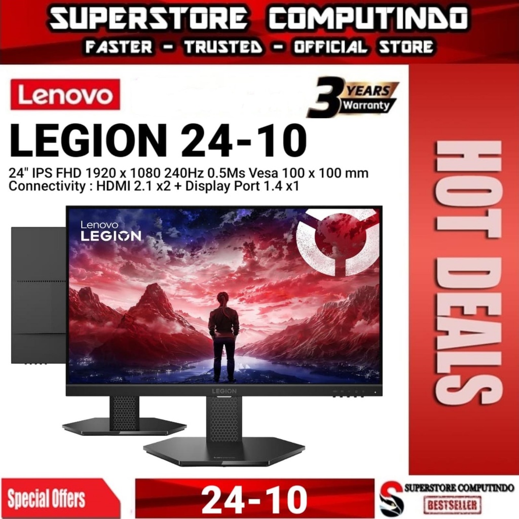 Jual Monitor LED Lenovo Legion 24-10 24" IPS FHD 1920X1080 240Hz 0.5Ms ...