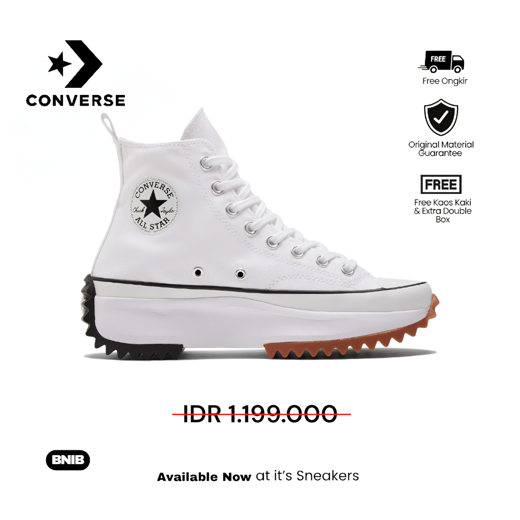 Jual Sepatu Converse Run Star Hike High - White | Shopee Indonesia