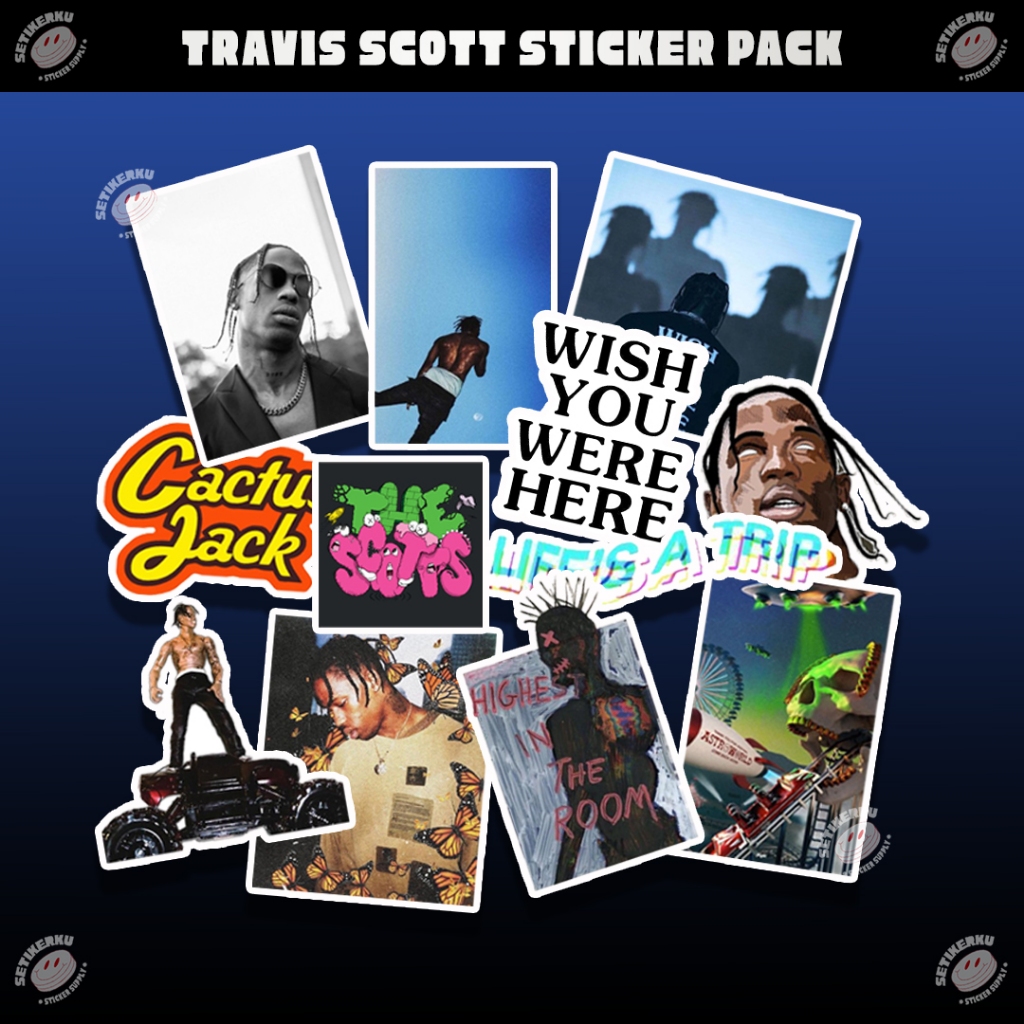Jual 12pcs TRAVIS SCOTT Sticker Pack A6 | stiker travis scott aesthetic ...