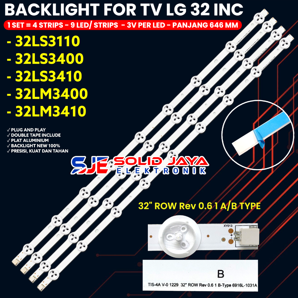 Jual BACKLIGHT TV LG LED 32 INCH 32LS3400 32LS3110 32LS3410 32LM3400 ...