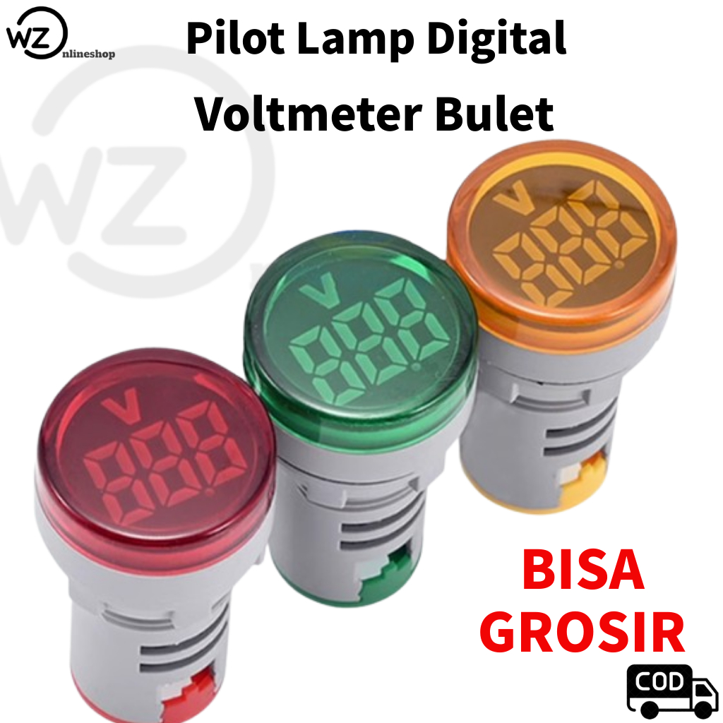 Jual Pilot Lamp Digital Lampu Indikator Voltmeter Cover Bulat AD16 ...