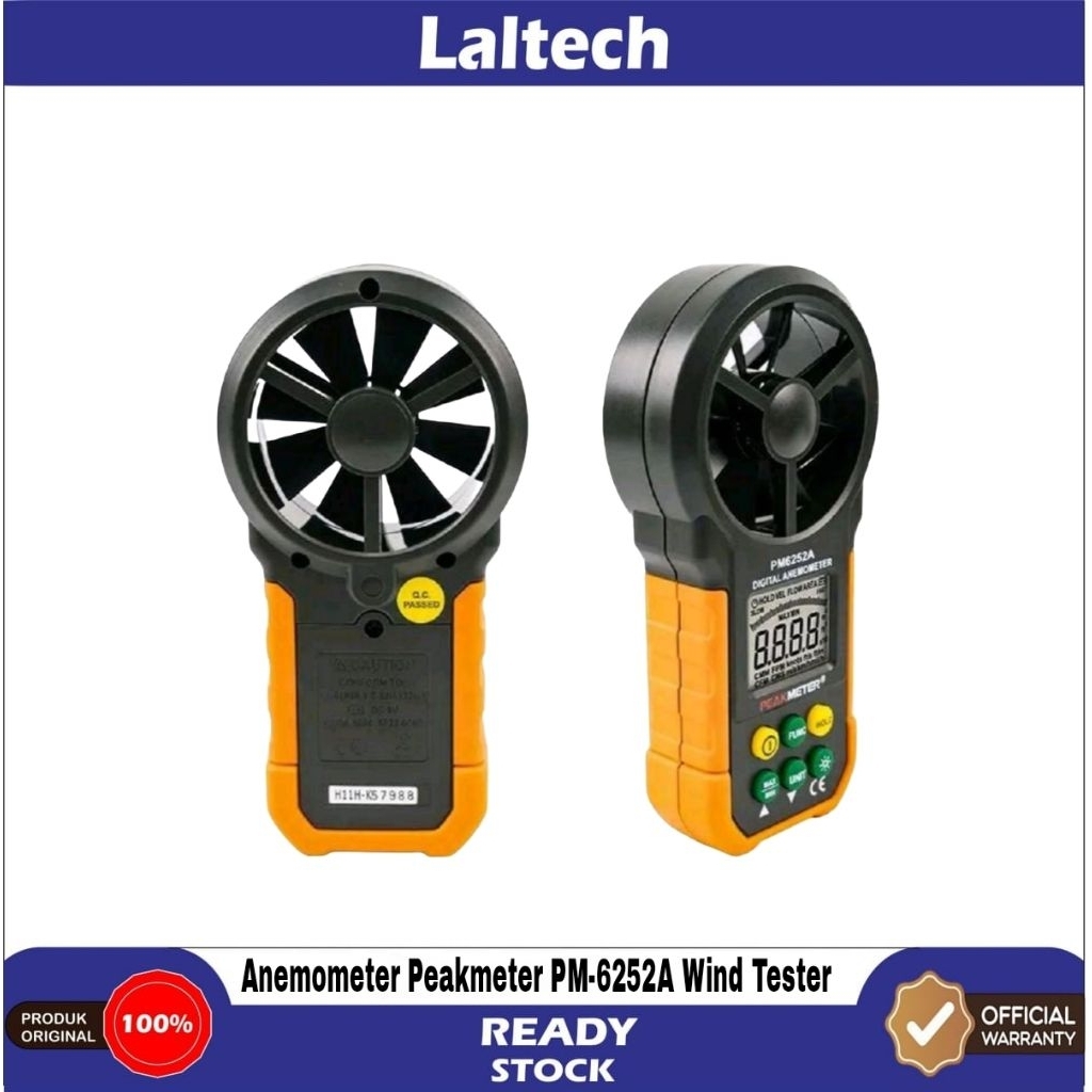 Jual Anemometer Peakmeter PM-6252A Wind Tester Anemo PM 6252A Meter ...