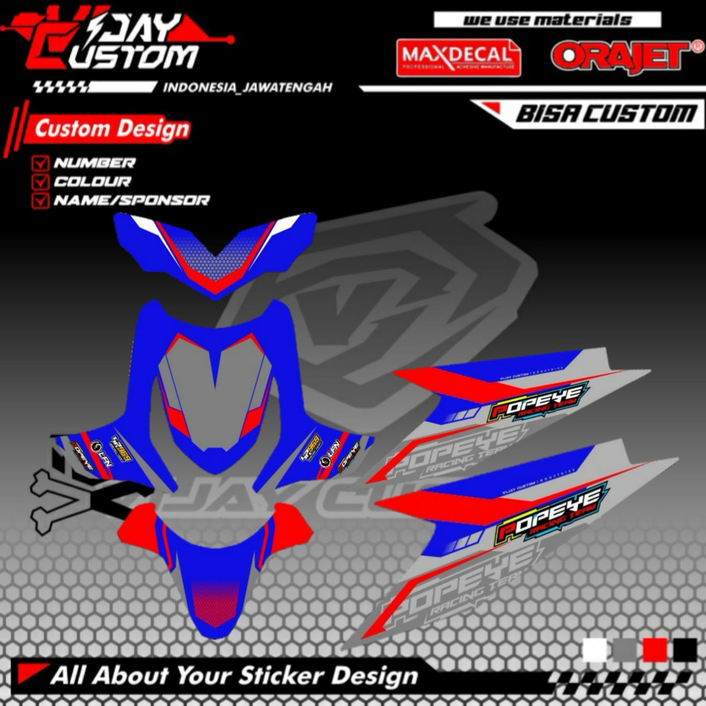 Jual Decal Striping Stiker Motor Honda Beat Karbu Full Body Road Race ...