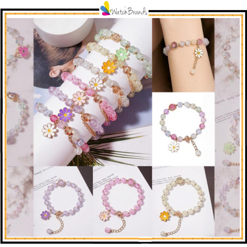 Jual WBS GELANG MANIK BUNGA DAISY RUMBAI WANITA KOREAN FASHION CRYSTAL ...