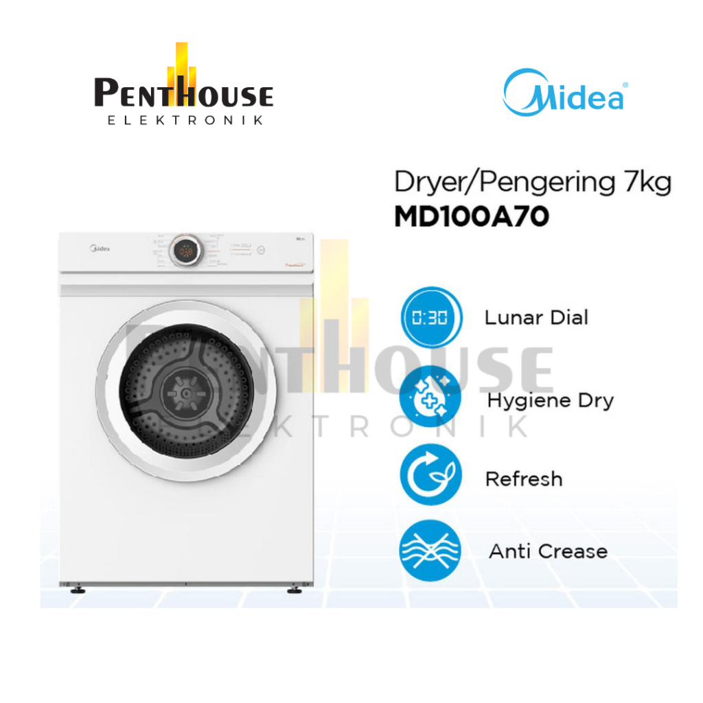 Jual Midea Dryer Front Loading 7 Kg MD100A70 / MD-100A70 Digital ...
