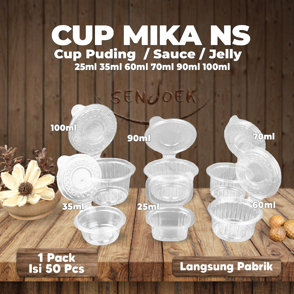Jual Cup Jelly Puding Mika Agar Pudding Belimbing Tutup Sambung NS 25ml ...