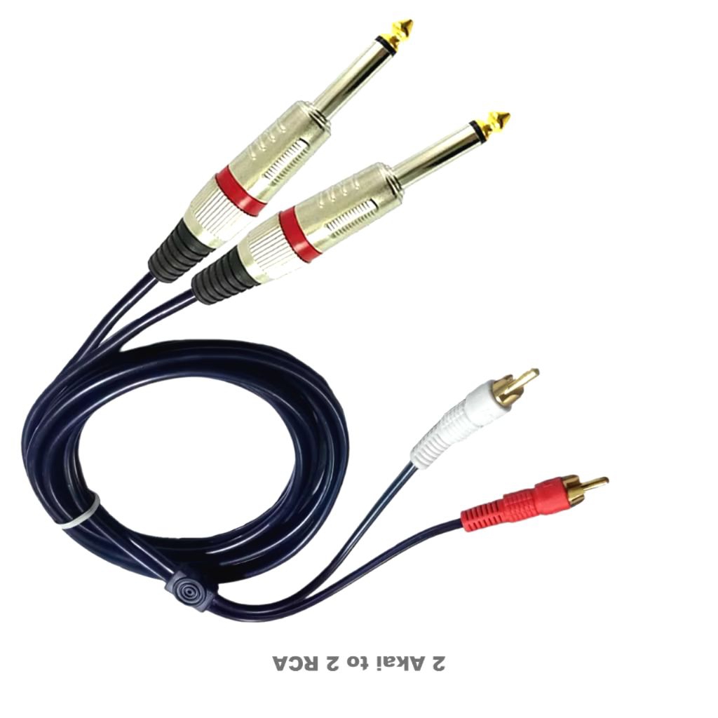 Jual Kabel mixer to power jack 2 akai mono 6.5mm to 2 rca 3.5mm kabel ...