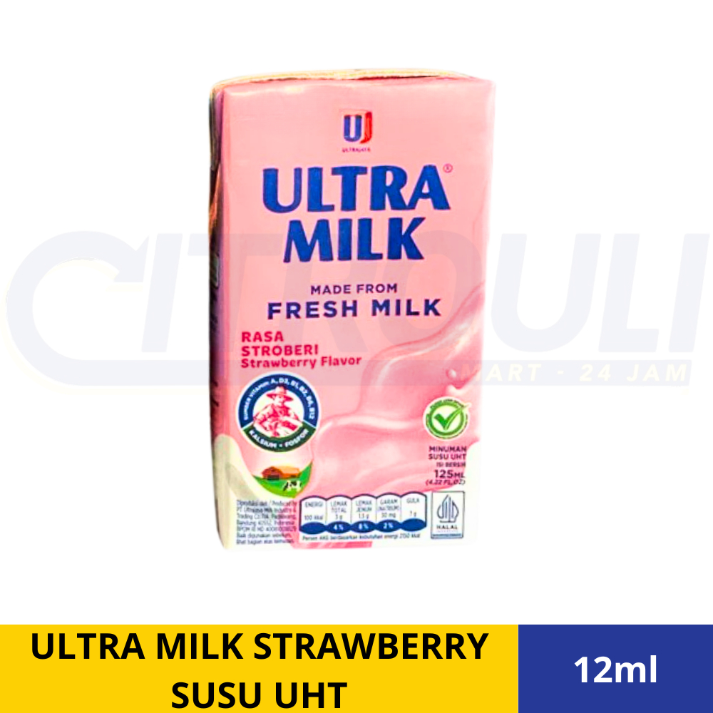 Jual ULTRA MILK STRAWBERRY SUSU UHT 125ml | Shopee Indonesia