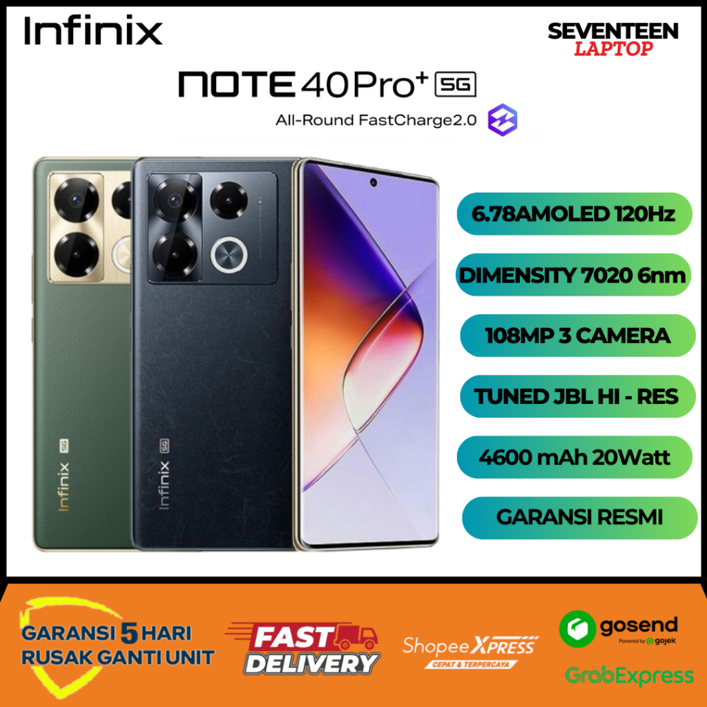 Jual Infinix Note 40 Pro+ 5G 12GB+256GB 108MP 100W 4000mAh Garansi ...