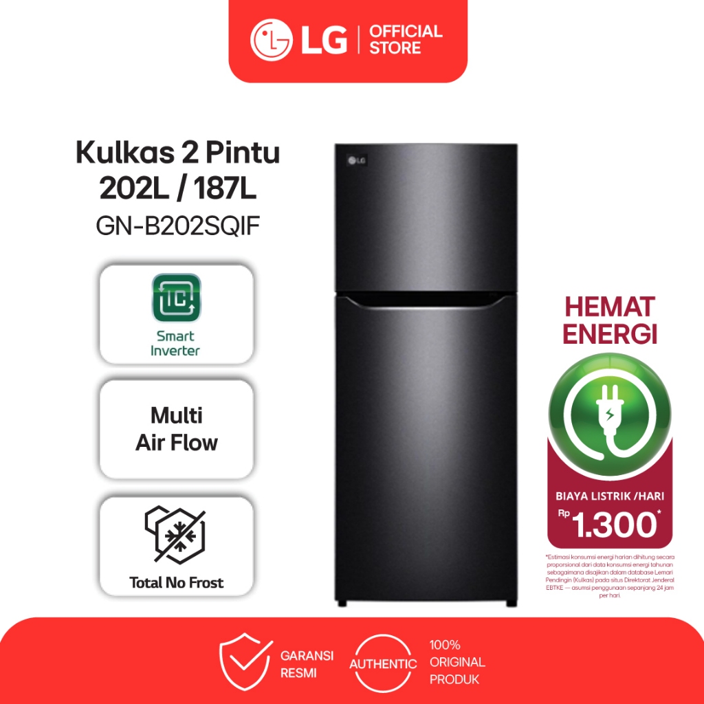 Jual LG Kulkas 2 Pintu 202L / 187L - Smart Diagnosis - Smart Inverter ...