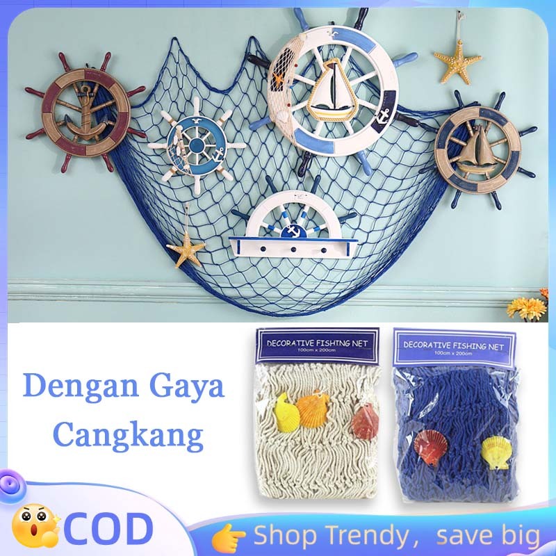 Jual Hiasan Dinding Jaring Hiasan Dinding Gantung Rumbai Kerang ...