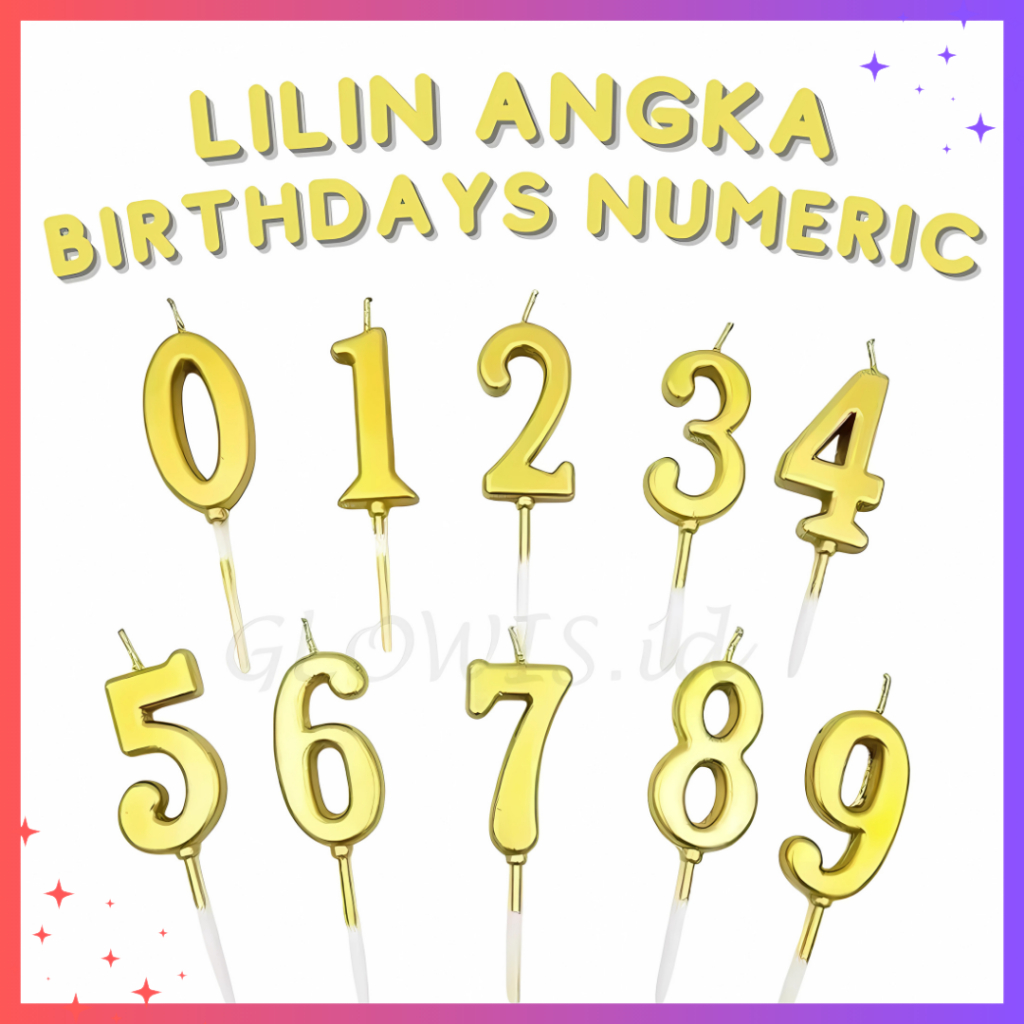 Jual Lilin Angka Ulang Tahun Ultah Birthday Numeric Candle Number Warna ...