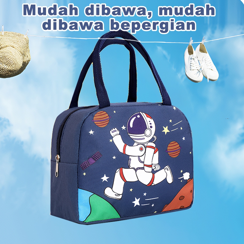 Jual Tas Lunch Box Kids 23Cm , Thermal Bag Astronot Tahan Panas Tas ...