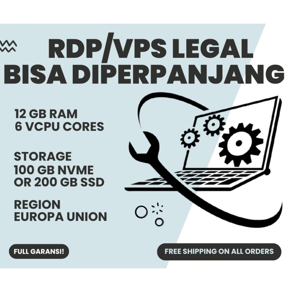 Jual RDP / VPS LEGAL RAM 12 / 6 CORE BISA DIPERPANJANG | Shopee Indonesia