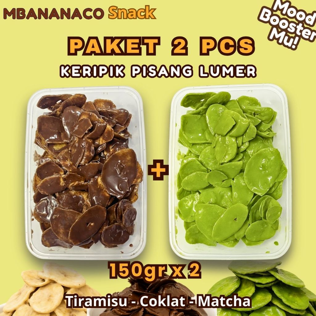 Jual MBANANACO - Paket2 Keripik pisang Coklat Matcha Tiramisu lumer ...