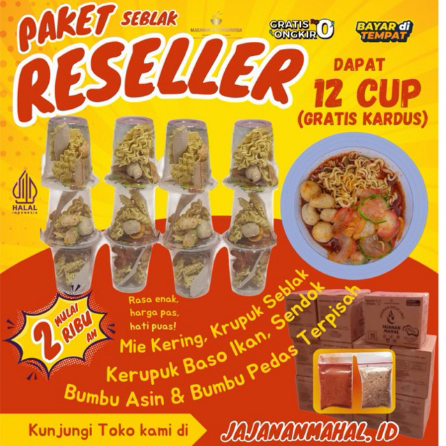 Jual Seblak Cup Instan Isi 12 Cup Paket Reseller Gratis Kardus Seblak ...