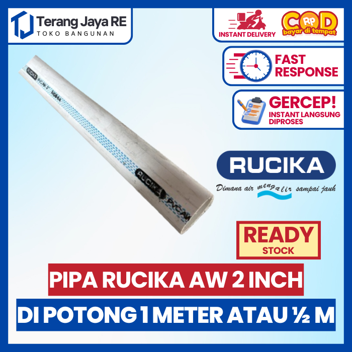 Jual Pipa Paralon PVC 2 inch Rucika / WAVIN AW Tebal Meteran / Eceran ...