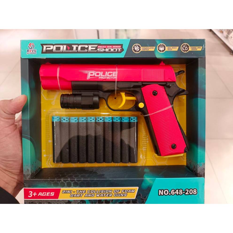 Jual Mainan Anak Police Water Gun Series Foam Dart Shoot Blaster 2in1 ...