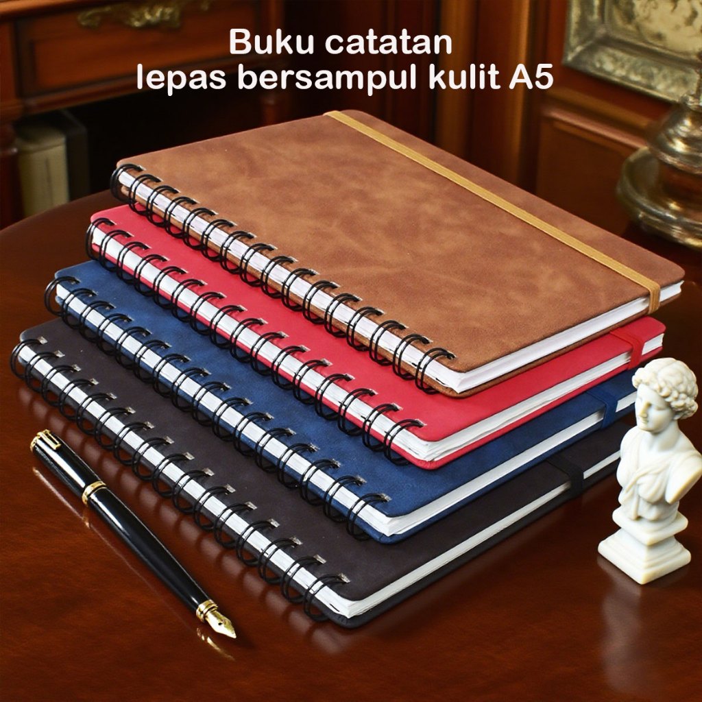 Jual Notebook tali A5 warna solid sampul kulit notebook lepas buku ...