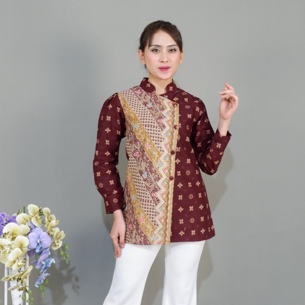 Jual Batik Solo Trendy -Blouse Yolla Batik Model Janggan Dengan Bahan ...