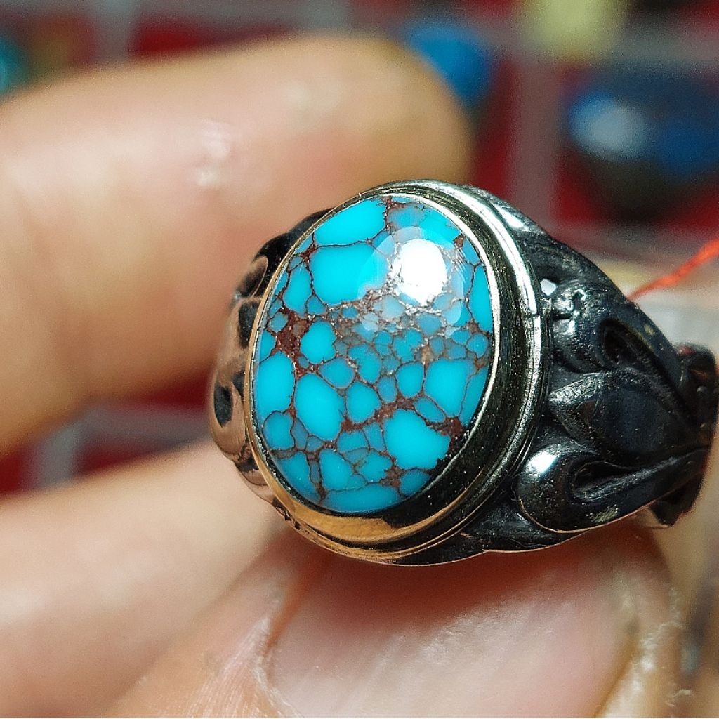 Jual Pirus MESIR Natural fancy blue spider web jala rapih 12×9×4 mm ...