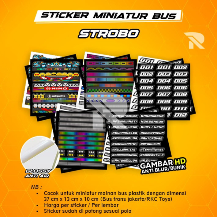 Jual Sticker Strobo Miniatur bus / Aksesoris miniatur bus | Shopee ...