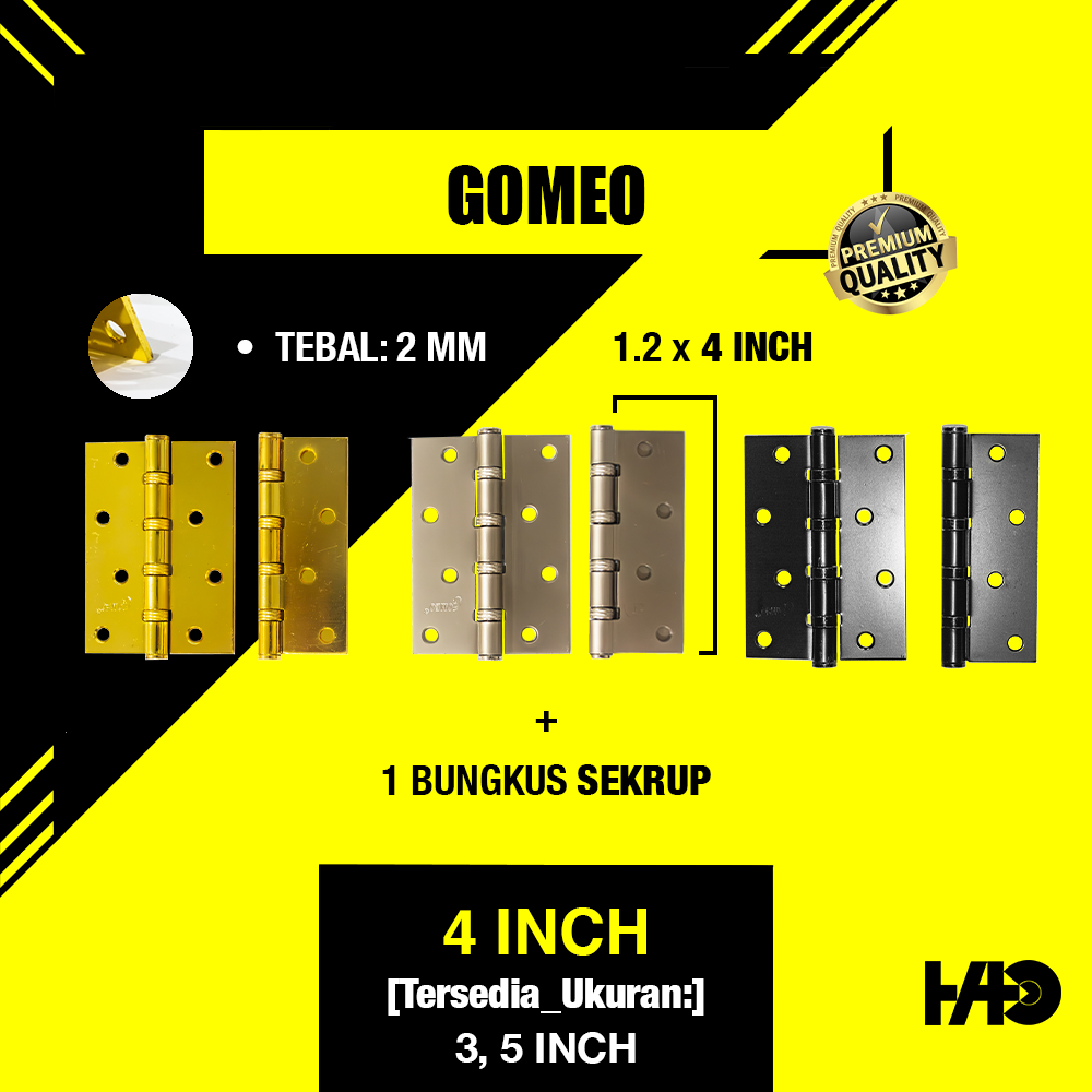 Jual Engsel Besi Pintu Jendela 4 inch Set Komplit Premium Quality ...