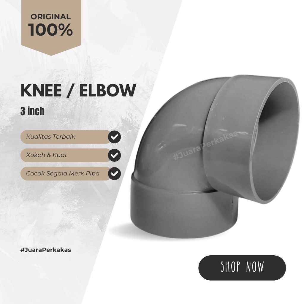 Jual Keni Knee 3 Inch Sambungan Pipa Elbow PVC 3" Murah Berkualitas ...