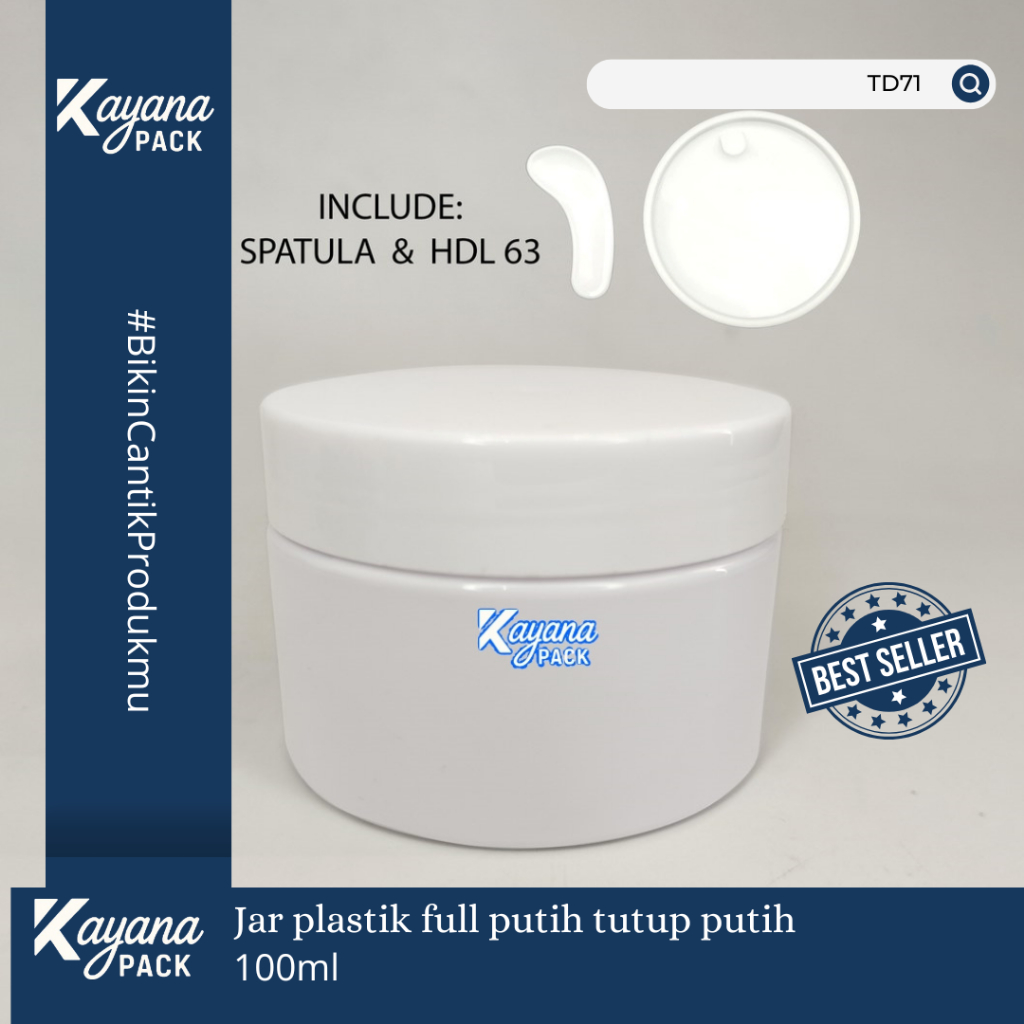 Jual JAR PLASTIK FULL PUTIH TUTUP PUTIH 100 ML BISA PILIH SEAL ATAU ...