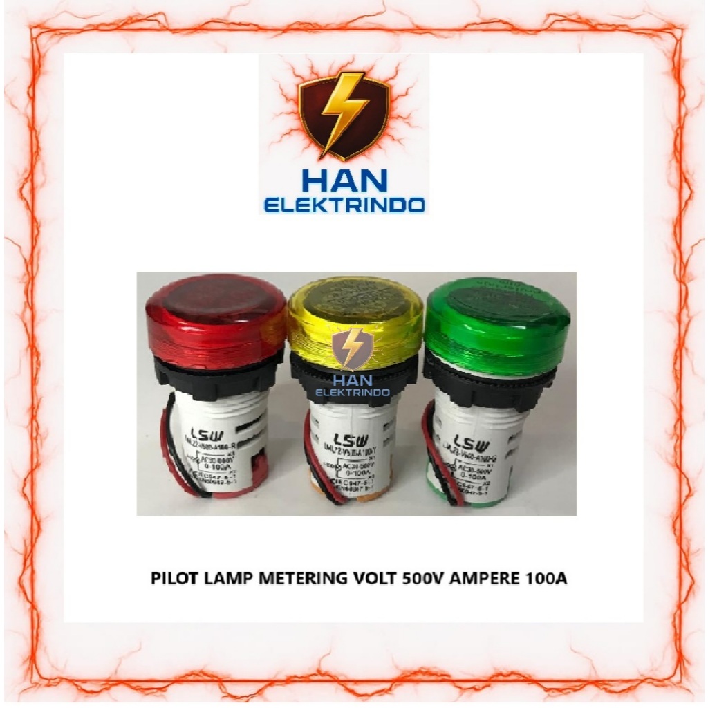 Jual PILOT LAMP VOLT 500V AMPERE 100A/ PILOT LAMP V+AM / PILOT LAMP ...
