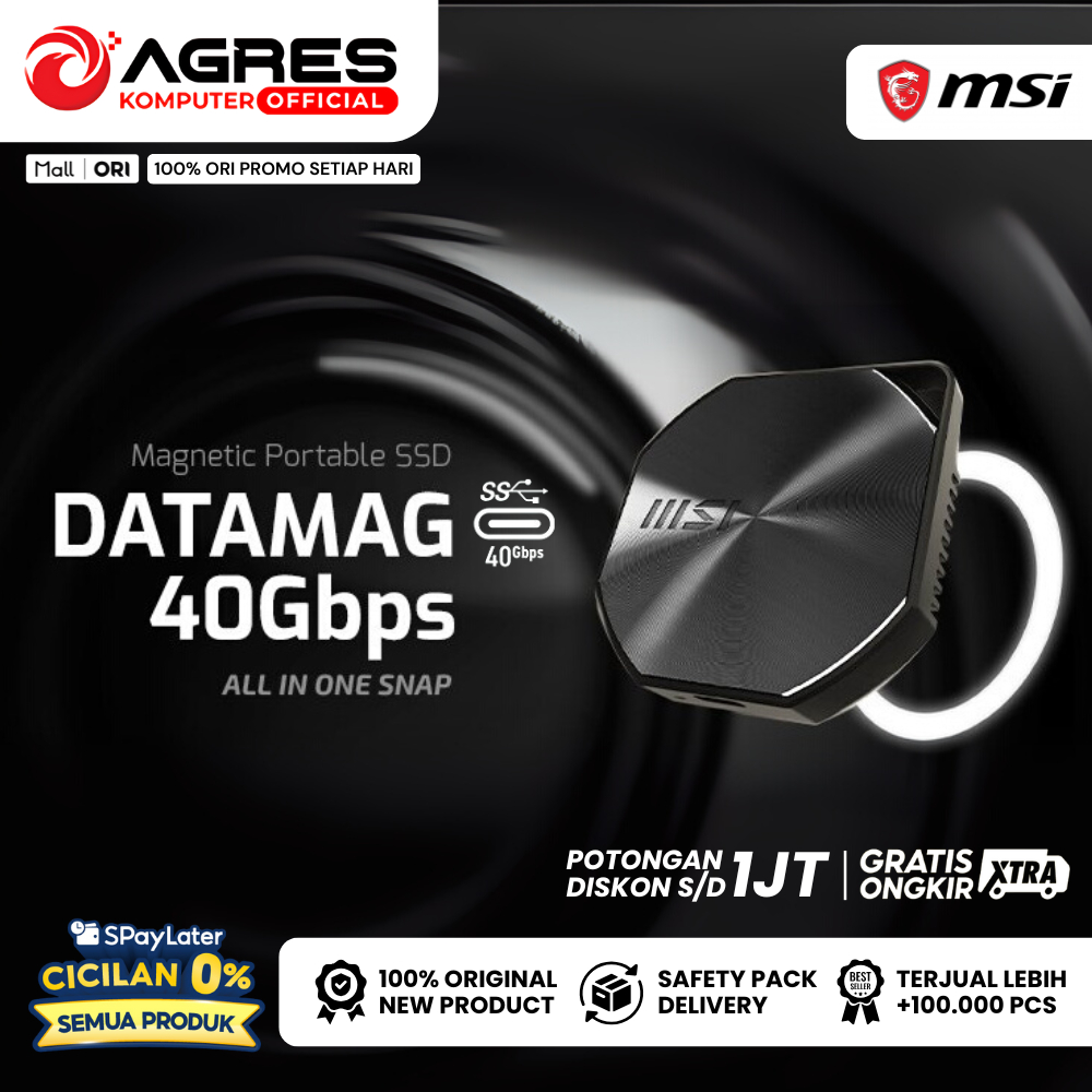 Jual MSI SSD EXTERNAL DATAMAG 1TB 2TB 20GBPS 40GBPS 5Y - UP TO 5000 MB/S | Shopee Indonesia