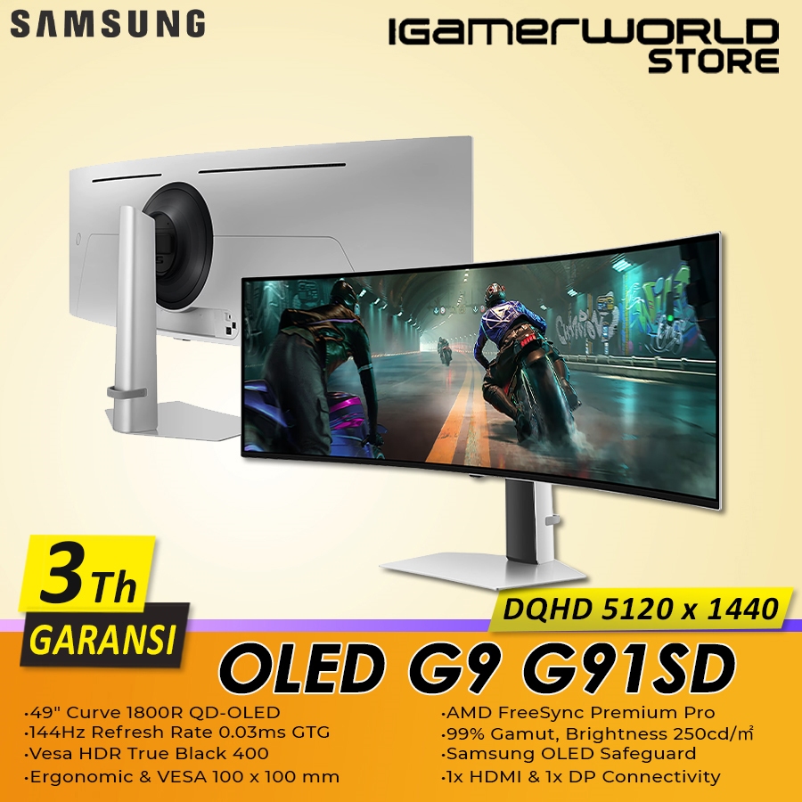 Jual Samsung Odyssey OLED G9 49 inch Curved G91SD DQHD 144Hz 0.03ms HDR ...