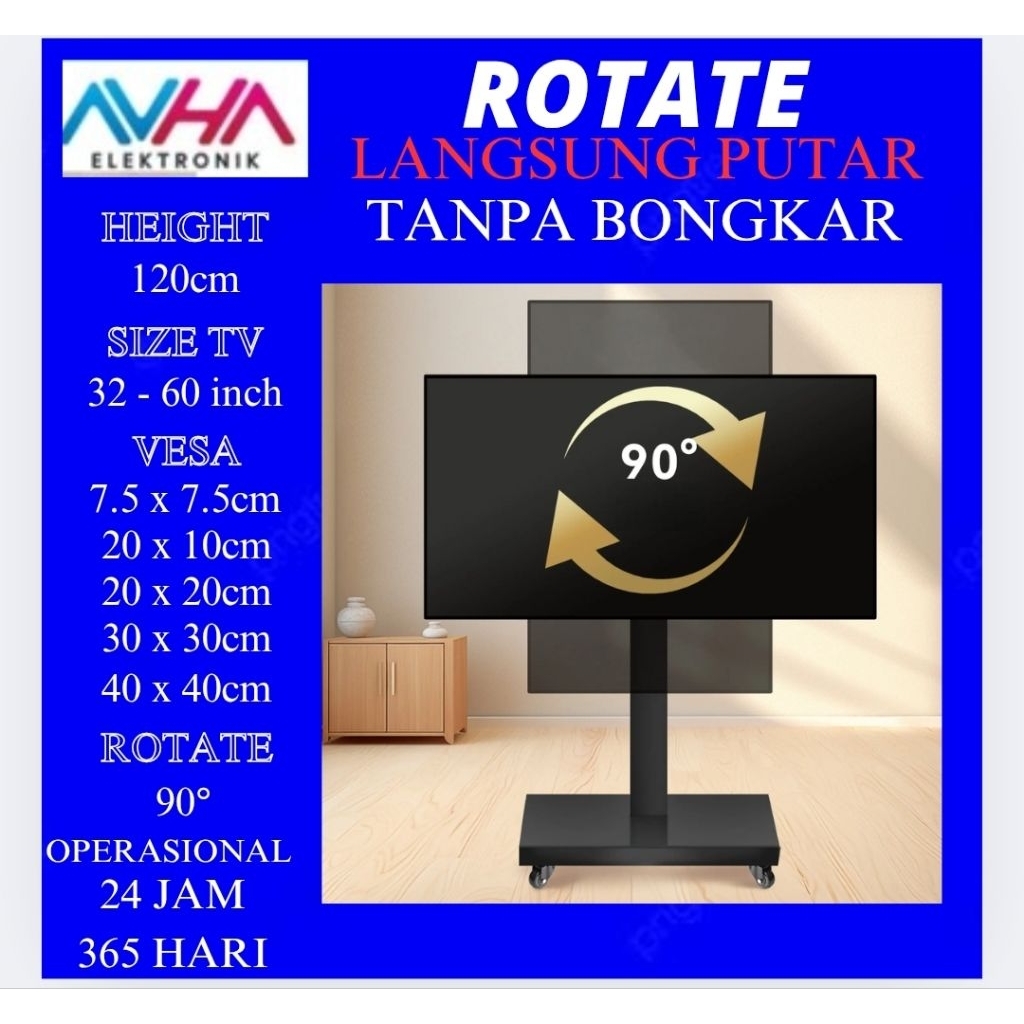 Jual Bracket rotate, bracket stand tv rotate langsung putar tanpa ...