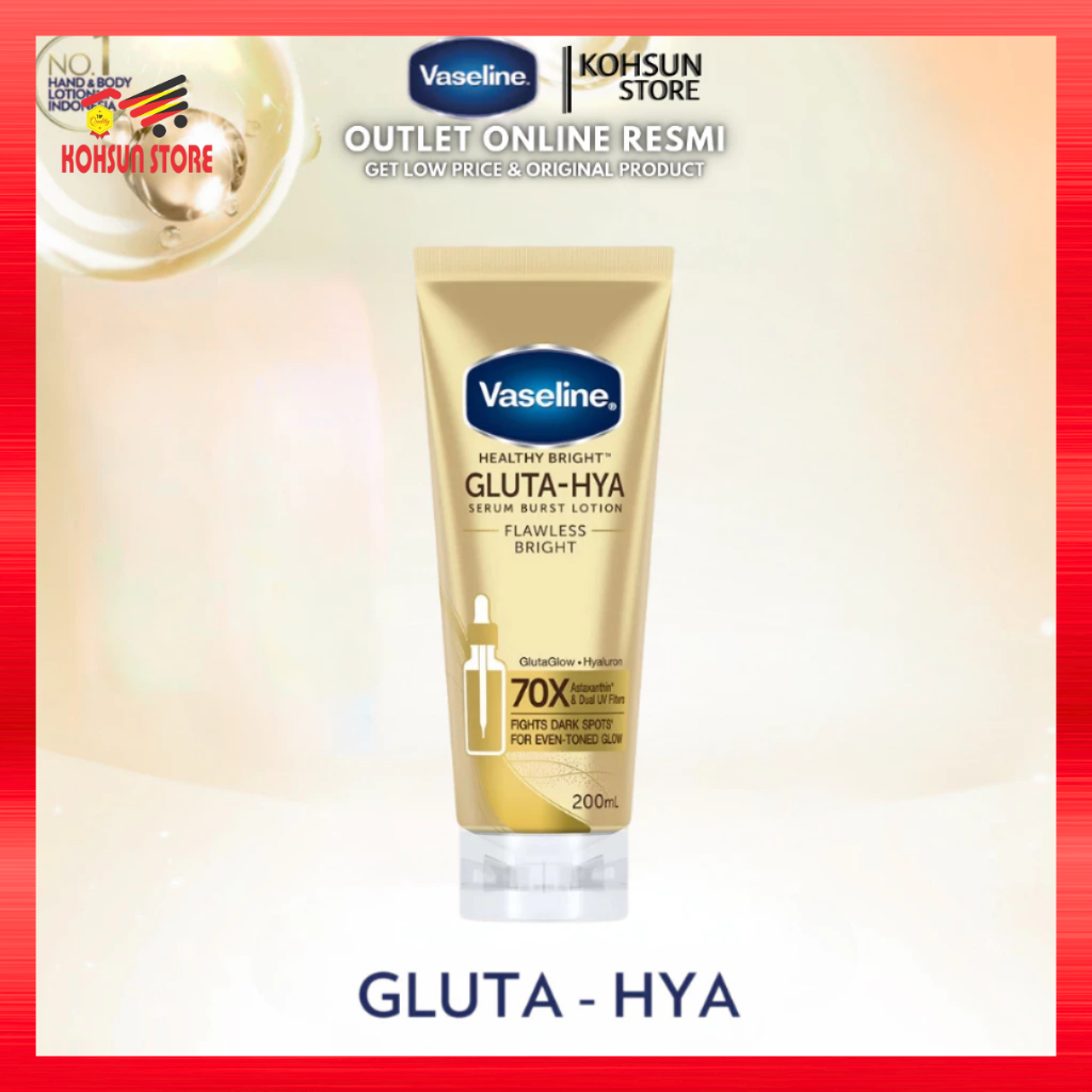 Jual Vaseline Gluta-Hya Body Serum Burst Lotion Flawless Bright 200 ml - Atasi Noda Hitam, Cerah ...