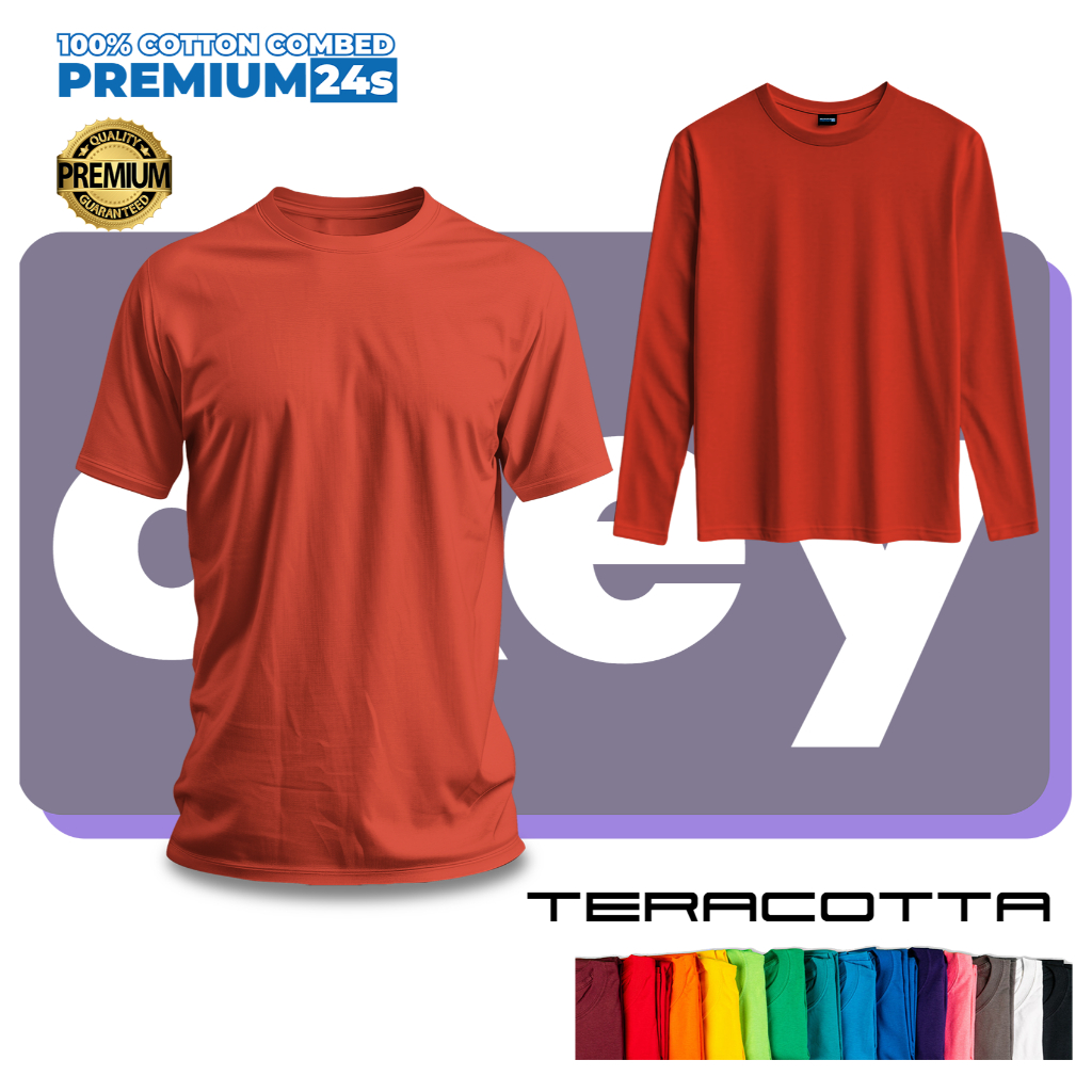 Jual Kaos Polos Premium 24s Cotton Combed Teracotta Merah Bata | Shopee ...