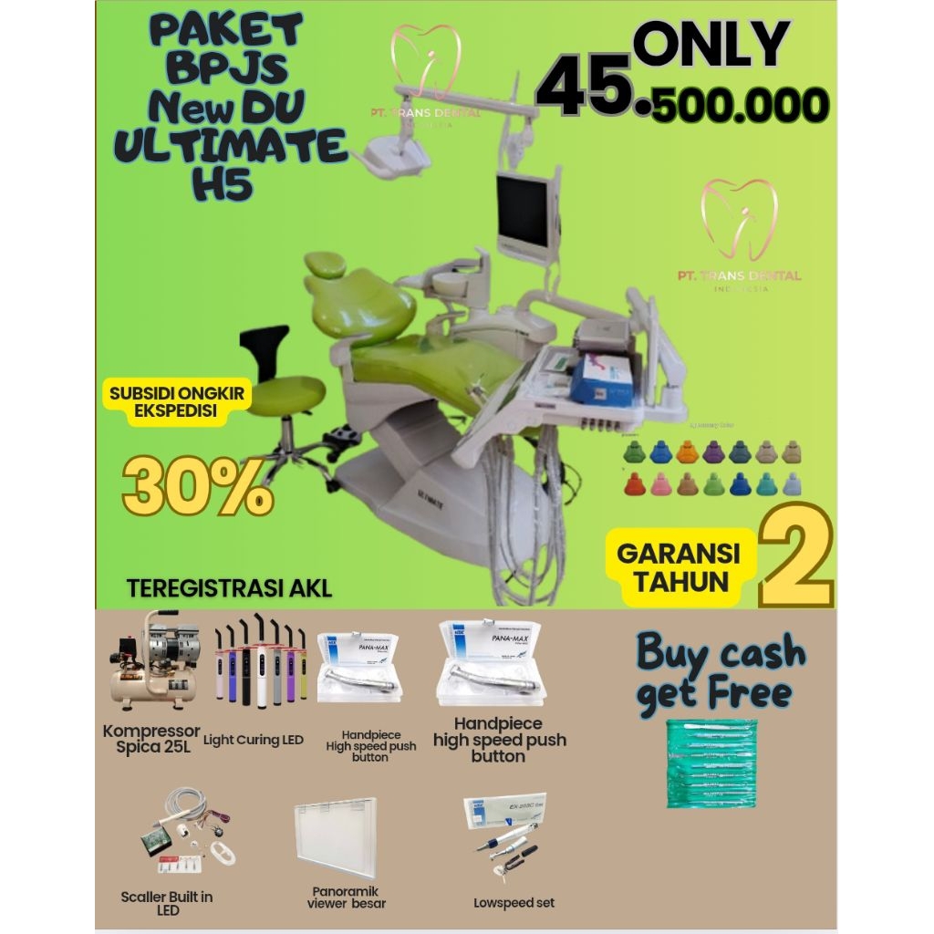 Jual NEW DENTAL UNIT ULTIMATE H5 PAKET KOMPLETE STANDAR BPJS/DENTAL ...