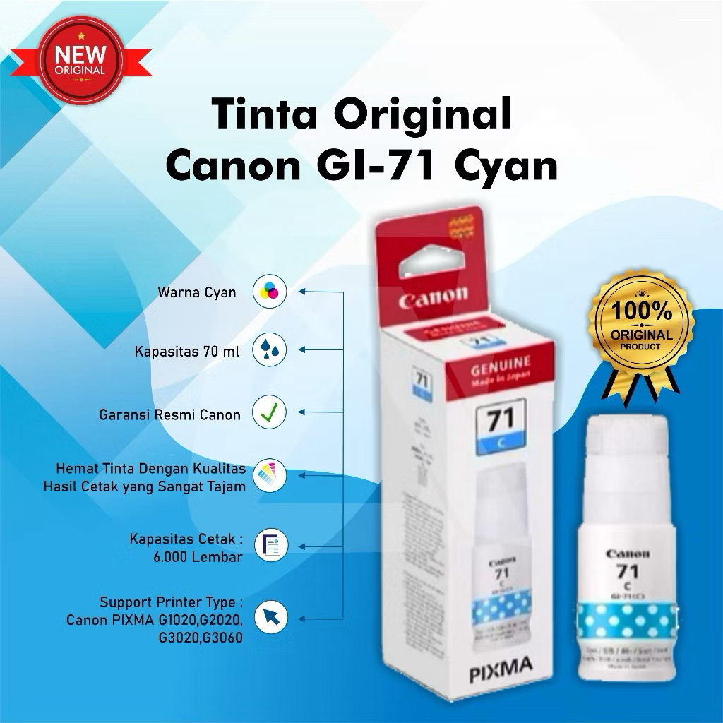 Jual Tinta Printer CANON GI 71 GI-71 GI71 Refill Original 100% | Shopee ...
