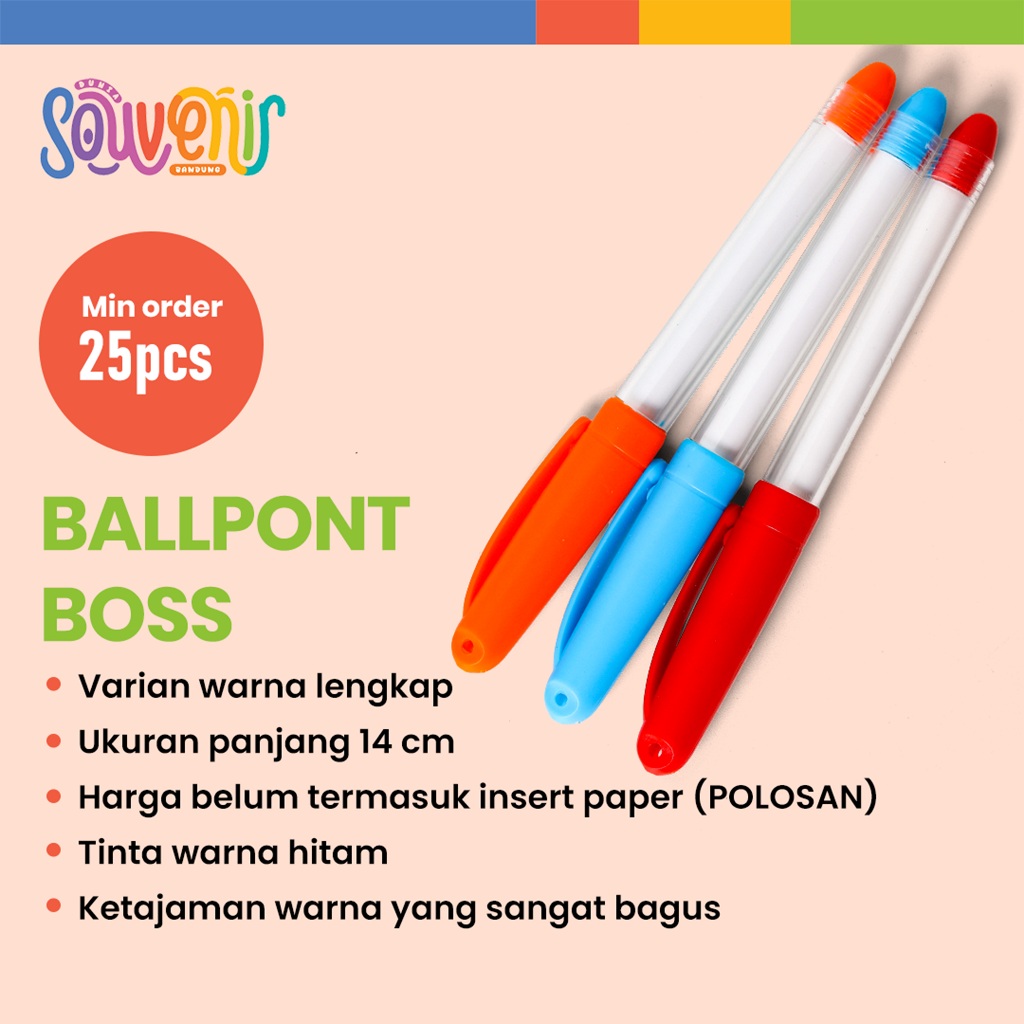 Jual Ballpoint BOSS Bolpen Pulpen Pena Promosi harga murah | Shopee ...
