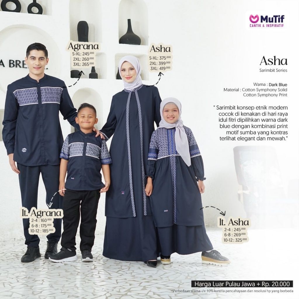 Jual SARIMBIT MUTIF 2024 - ASHA DARK BLUE - ASHA SERIES - SARIMBIT ...