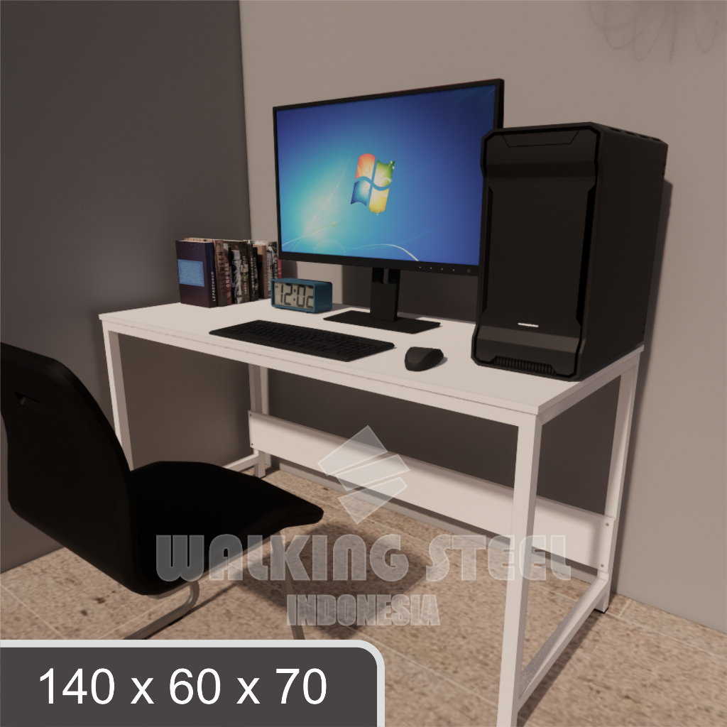 Jual Meja Komputer Office Rangka Besi 140x60x70 | Shopee Indonesia