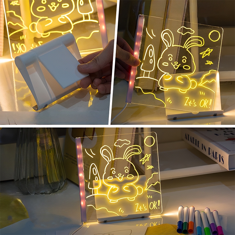 Jual Papan Tulis LED Akrilik Glow Note Board – Papan Pesan Neon Menyala ...