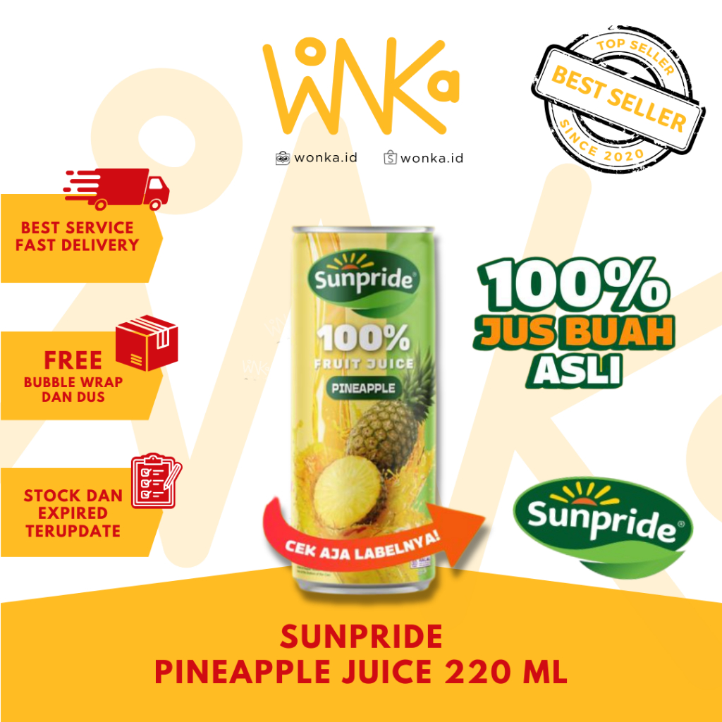 Jual Sunpride - Pineapple Juice 220ml - 100% Pure Juice - Jus Nanas ...