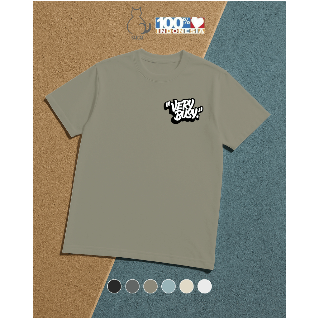 Jual Fat Cat Apparels - Very Busy Cat Kaos Premium T-Shirt Cotton ...