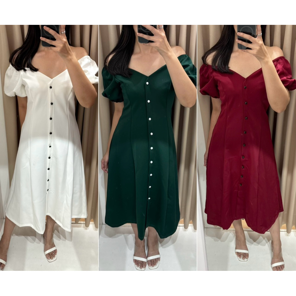 Jual Noona - Sabrina Dress Scuba Midi Terusan Wanita Formal | Shopee ...