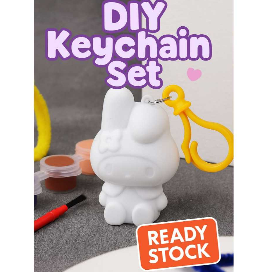 Jual MAYS Gantungan Kunci DIY Lukis Gypsum Keychain Bag Charm Cat ...