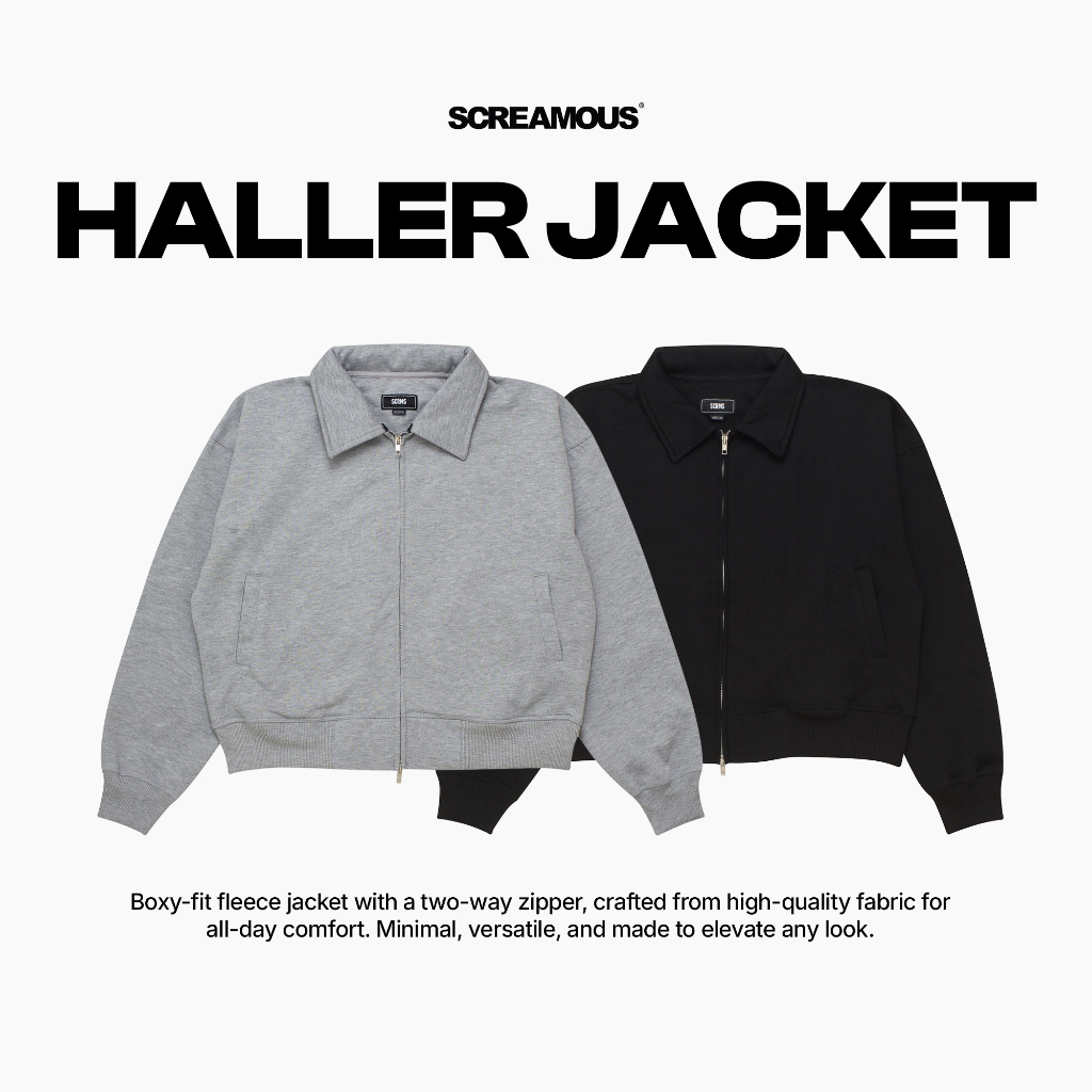 Jual Screamous Sweater Fleece Jacket Double Zipper BOXY FIT HALLER ...