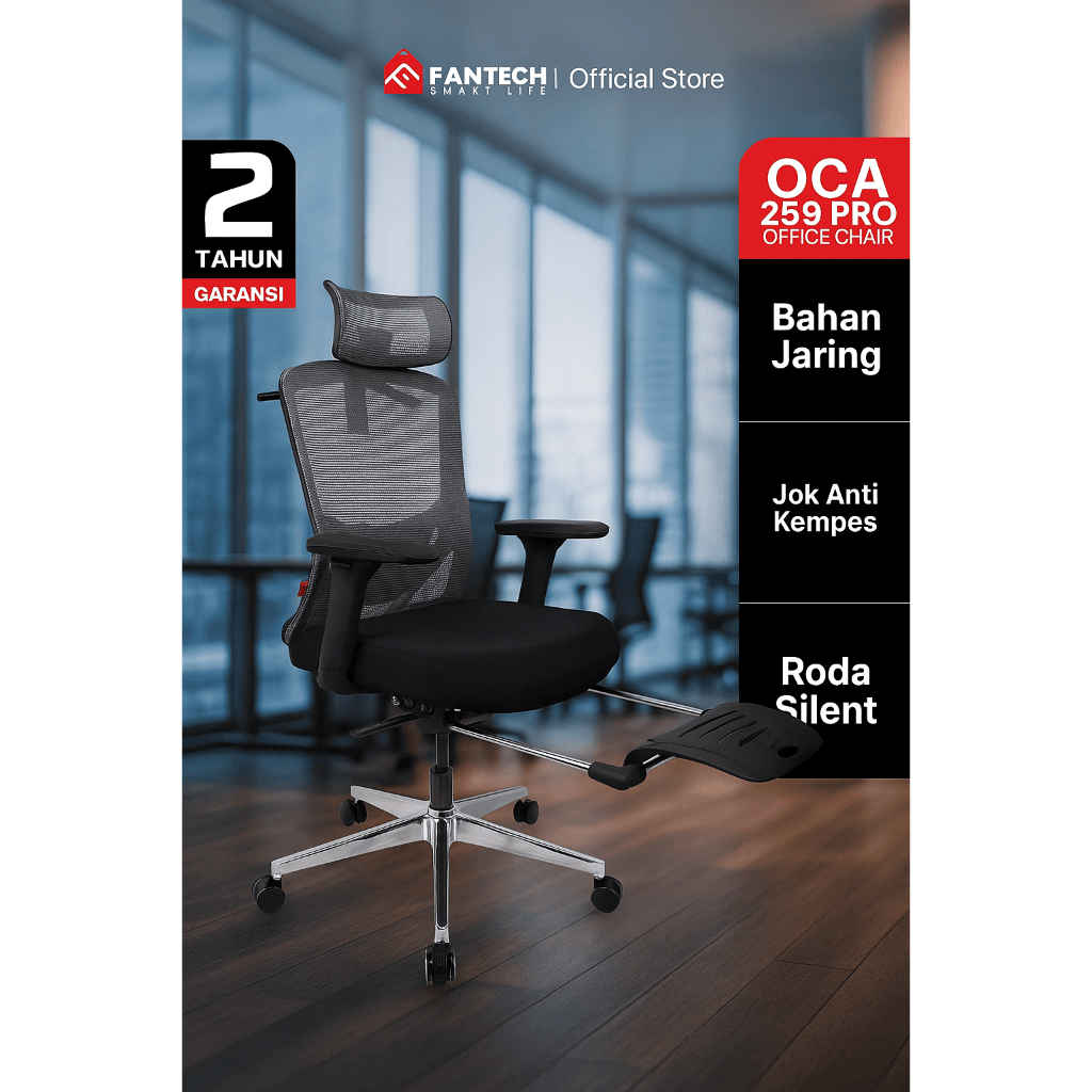 Jual Fantech Kursi Kantor OCA259 PRO Kursi Kerja Jaring Premium Office ...